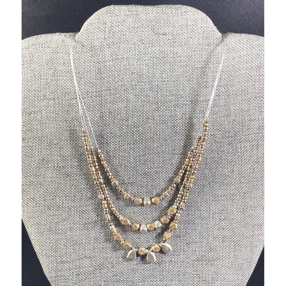 Silpada Sterling Bronze Beaded Cluster Three Strand N… - Gem